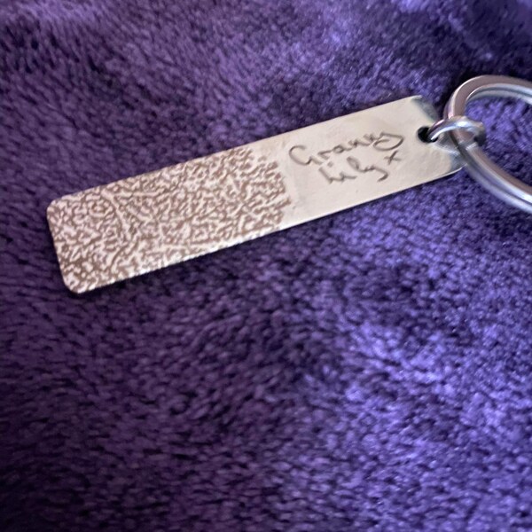 Personalised Fingerprint Slim Bar Keychain | Thumbprint | Actual ...