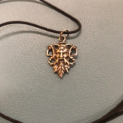 Medium Green Man Sterling Silver Pendant Charm - Etsy