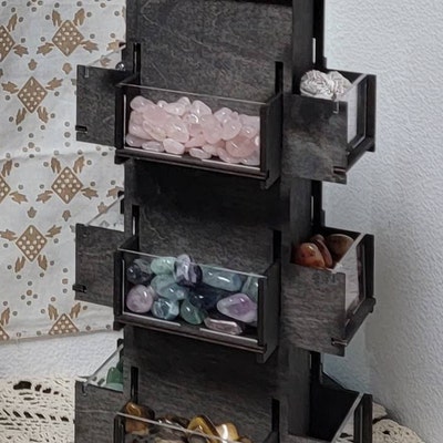 Rotating Display Stand, 3 Tier Wooden Organizer, 4-sided Display Rack ...