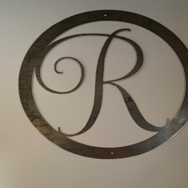 28 Inch Circle Monogram Metal Sign 28 Inch-round Monogram Metal Sign ...