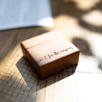 Flip Wood Ring Box Engraved Secret Single Ring Engagement Ring Box ...