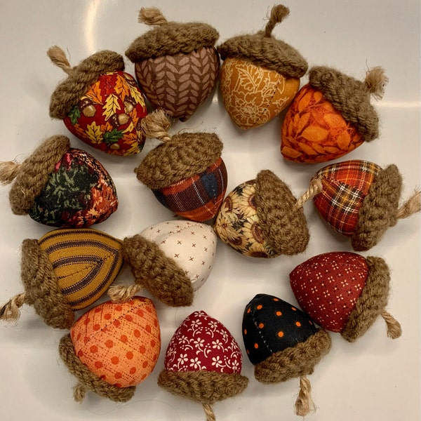 Handmade Fabric Acorns Harvest Acorns Autumn Fall Accents Bowl Fillers ...