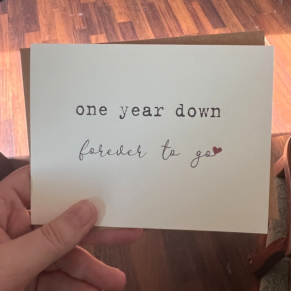 One Year Anniversary Gift / One Year Down. Forever to Go / 1st ...