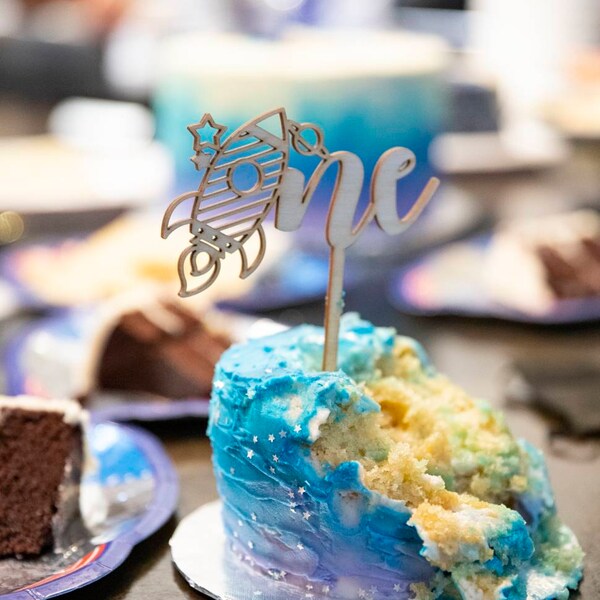 1st Birthday Cake Topper Space Birthday Party One Cake Topper First ...
