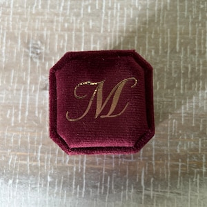Custom Wedding Ring Box Monogram Ring Bearer Personalized Velvet Ring ...