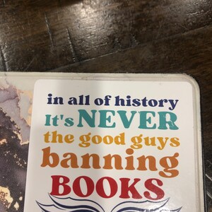 Rainbow Banned Books Laptop Sticker, Freedom to Read, Book Lover ...