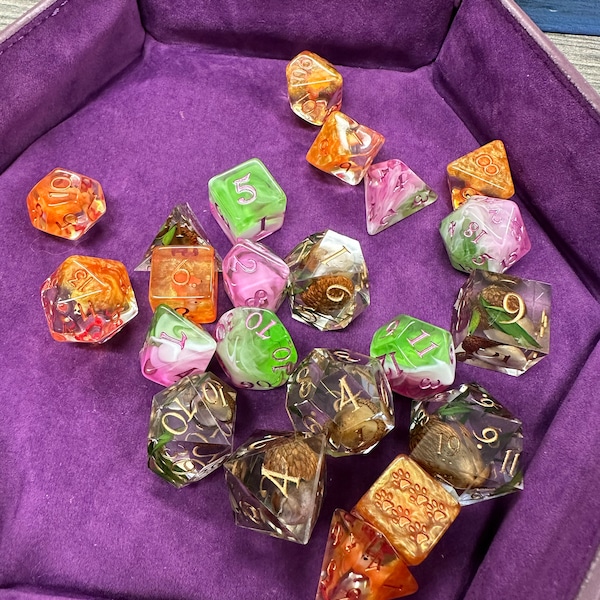 Acorn Dnd Dice Set, D&D Dice, Sharp Edge Dice, Dungeons and Dragons ...