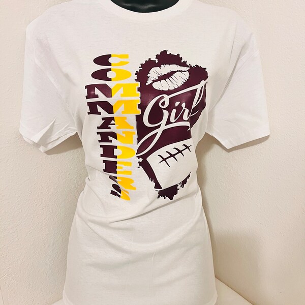 Commanders Girl Svg, Football Ball Shirt, Fan Football Svg, Family ...