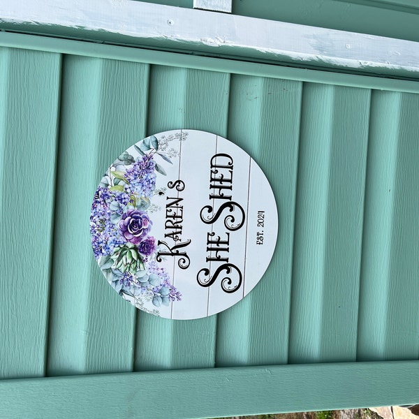 Personalized She Shed Sign, She Shed Gift, Lavender Custom Woman's Shed ...