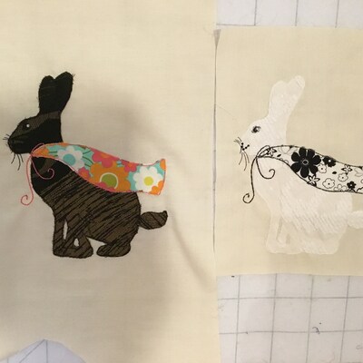 ITH Raw Edge Applique Hare Machine Embroidery Designs 5x7 8x8 - Etsy UK