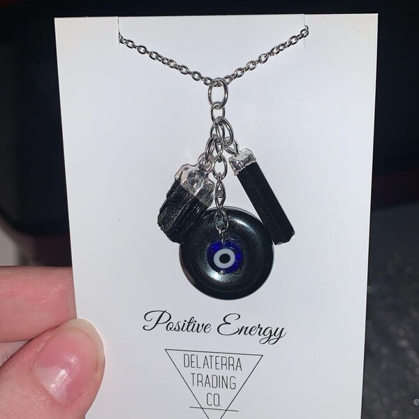 Raw Selenite Protection Necklace Pendant+blue Kyanite Pendant +black ...