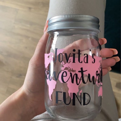 Handmade Personalised First Car Fund Money Saving Jar Piggy Bank Money ...