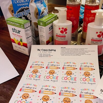 Teacher Appreciation Tag, EDITABLE One SMART COOKIE Tag, Teacher Thank ...