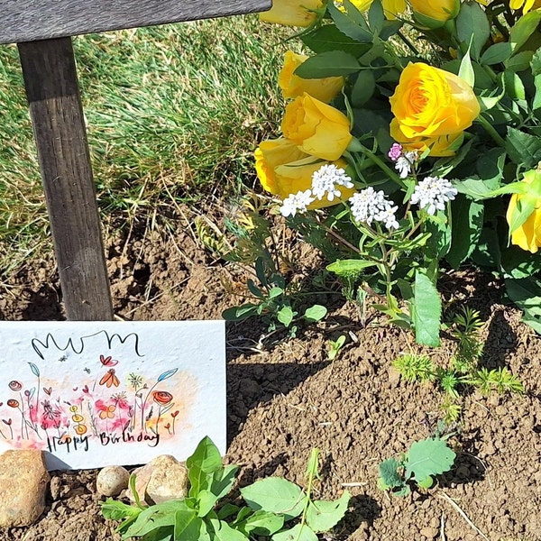 Poppys, Bees & Wildflowers Plantable Seed Card/ Seed Card Birthday Card ...