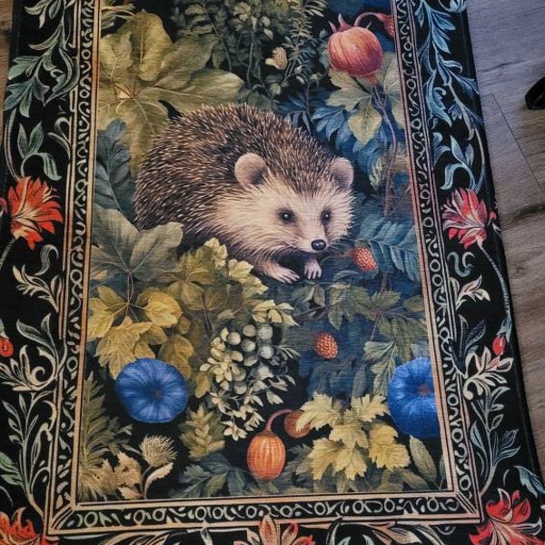 Hedgehog Botanical Rug | Woodland Bedroom Decor William Morris Inspired ...