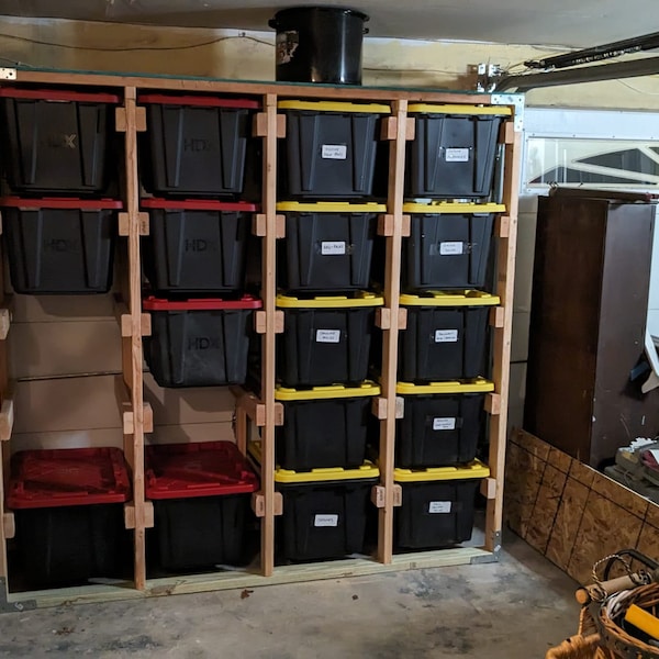 DIY Tote Rack Plans for the HDX 27-gallon Bins Sold by Home Depot 6 ...