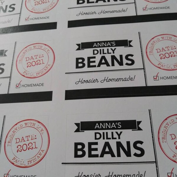 Custom Modern Black & White Rectangle Canning Jar Labels, Printed ...