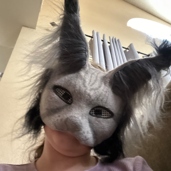 Rare Lynx Therian Mask . Fluffy and Furry Masks Hand Painted. Unique ...