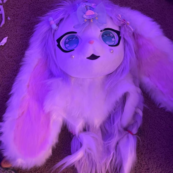 Candy Lavender Bunny Kigurumi Fursuit Furry Head Kig Style,white Bunny ...