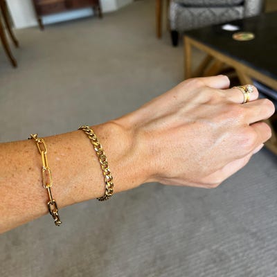 Gold Link Chain Bracelets, Stack Bracelets, 18k Gold Filled Bracelets ...