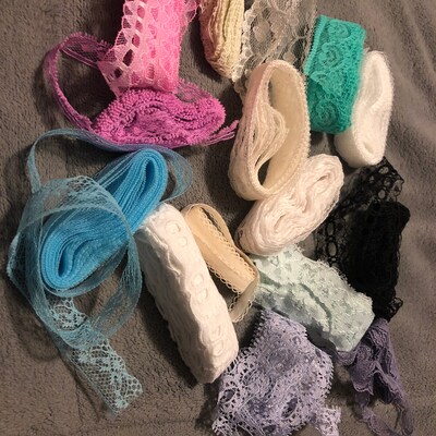 20-30 Yards of Assorted Lace, Lace by the Yard, Lace Scrap Grab Bag ...