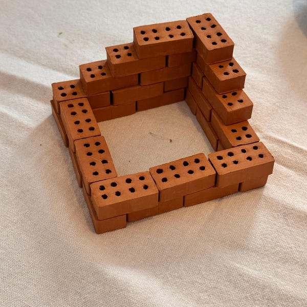 Miniature Bricks. Perforated Red Brick 25 Mm. (90u.) - Etsy