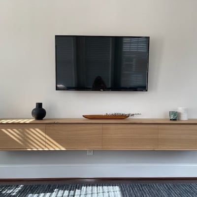 Walnut Floating Media Console - Etsy