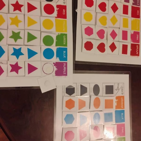 Shape & Color Sorting Printable Activity. Toddler Busy Book and ...