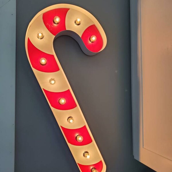 Candy Cane Marquee, Light up Sign - Etsy