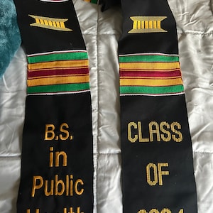 Custom Kente Cloth Graduation Stole Class of 2024 / Kente Grad Sash for ...