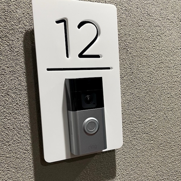 Ring Doorbell House Number Sign Wall Plaque Precision Cut Acrylic House ...