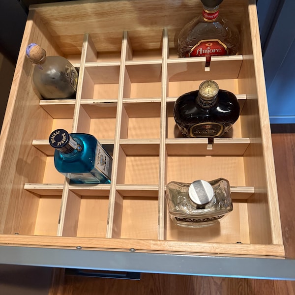 Bottle Divider | Drawer Insert | Bottle Rack | Cabinet Organizer | Organizing Rack | Kitchen ...
