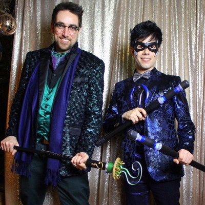 Riddler Inspired Steampunk Cane Green and Purple Questionmark Handle ...