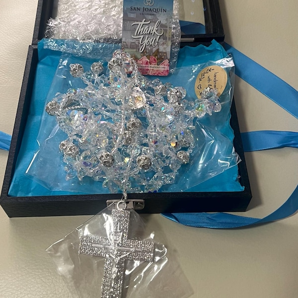 40 Pc Glass Cubes Baptism Favors Decades/ Mini Rosary / Communion ...