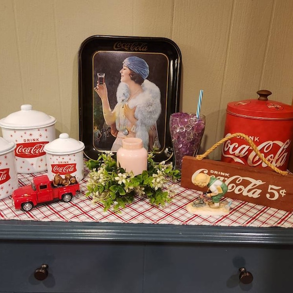 Table Cloth Made From Coca Cola Material. Red White 6 Foot Picnic Table ...