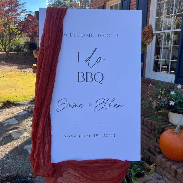 I Do BBQ Sign, Engagement Party Welcome Sign, Couples Shower Sign ...