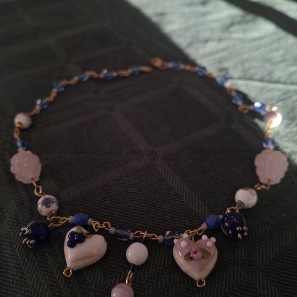 THE MAGIC LIGHT Roses Glass Beads, 12mm Special Formula Dichroic Glass ...