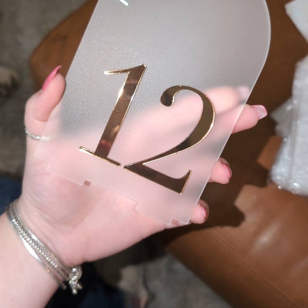 Frosted Acrylic Arch Table Numbers - Frosted Acrylic Sign - Wedding ...