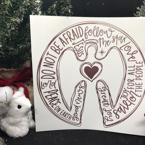 SVG, PNG, DXF, Jpeg, Christmas Angel, Word Art Circle Design Christmas ...