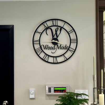 Custom Wall Clock From Your Logo, Personalized Metal Wall Art, Office ...