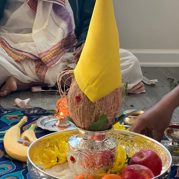 WHITE LOTUS Handcrafted Silver Plated 4 Cup Panchwala, Haldi Kumkum ...