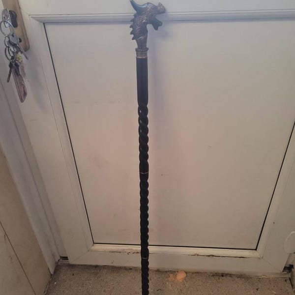 Hand Carved New Raven Skull Walking Cane, Trekking Companion Cane ...