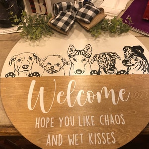 Dog Welcome Sign Dog Door Hanger Personalized Welcome Sign - Etsy