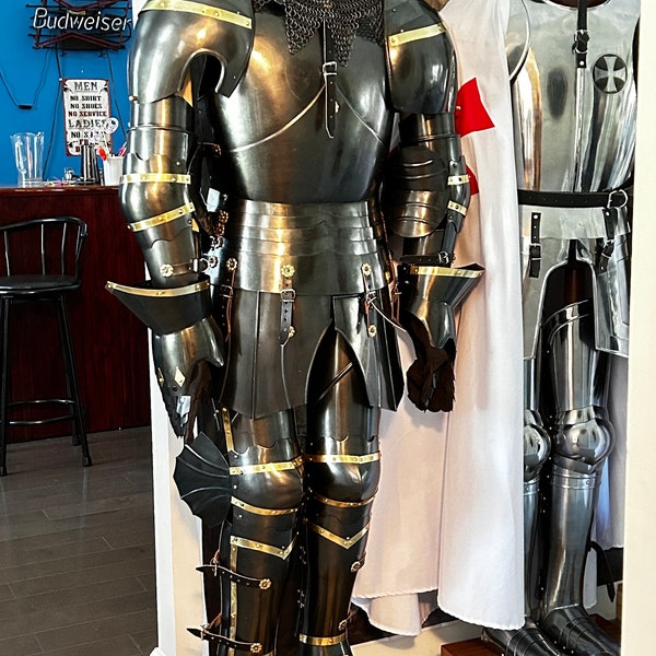 Gothic Full Plate Armor Suit – Medieval Knight Costume for LARP ...
