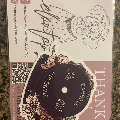 45lb Plate Stack With Flowers Sticker Powerlifting Sticker - Etsy
