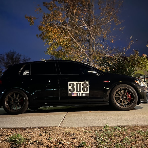 Autocross Numbers Set Track Day Custom Car Race Number, Name, Flag ...