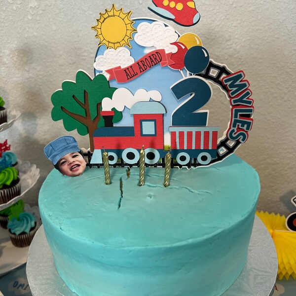 Train Cake Topper, Choo Choo Three, Train Party Cake Topper - Etsy
