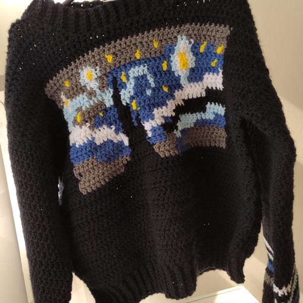Starry Night Sweater - Crochet Pattern - Etsy