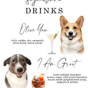 Dog Signature Drink Sign Dog Custom Drink Dog Signature Cocktail Custom ...