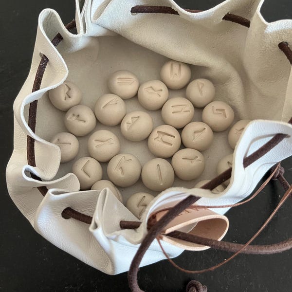 Rune 'stones' Handmade Ceramic. Earth Runes. A Set of 24 Runes of the ...